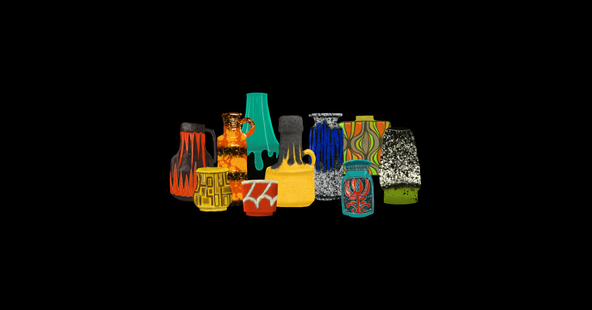 Mid mod pottery collection horizontal - Pottery - Posters and Art ...