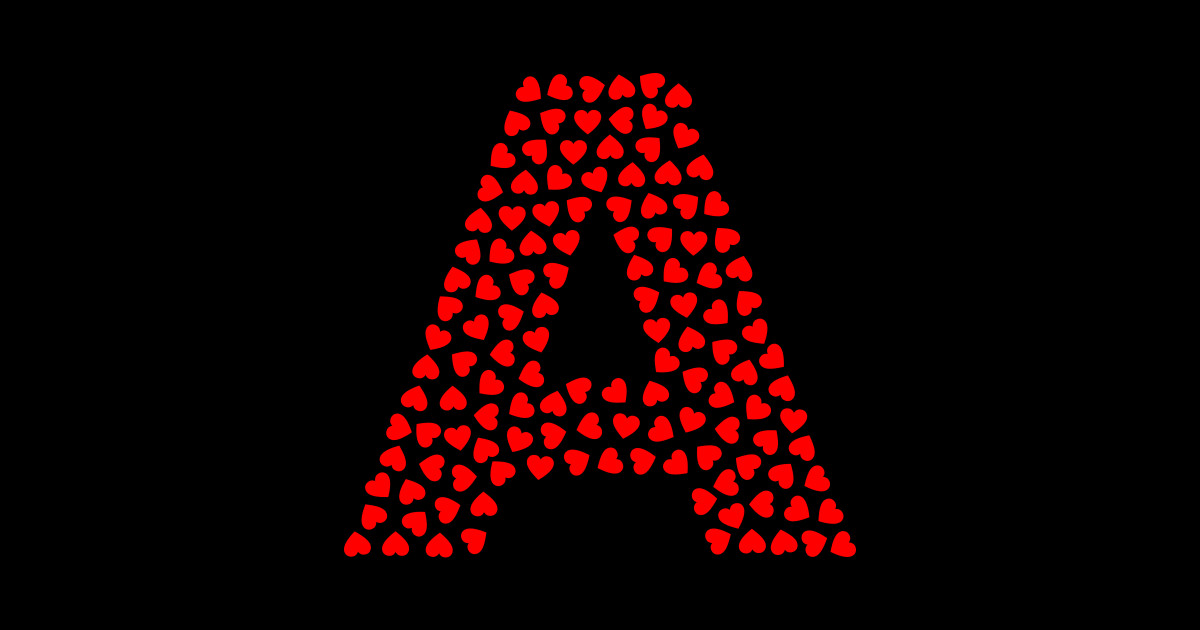Letter A Heart Shape Initial - Letter A - Sticker | TeePublic