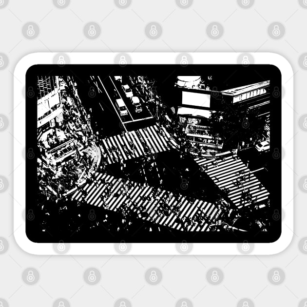 Manga Panel - Shibuya Crossing (渋谷区) - Shibuya Crossing - Sticker ...