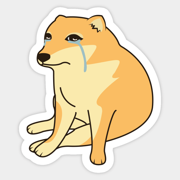 puppy cheems crying - Cheems - Sticker | TeePublic