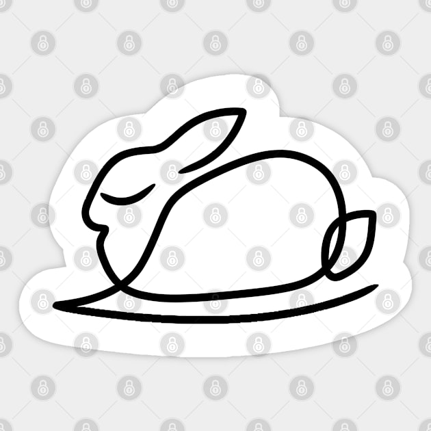 Bunny Line Drawing - Bunny - Sticker | TeePublic