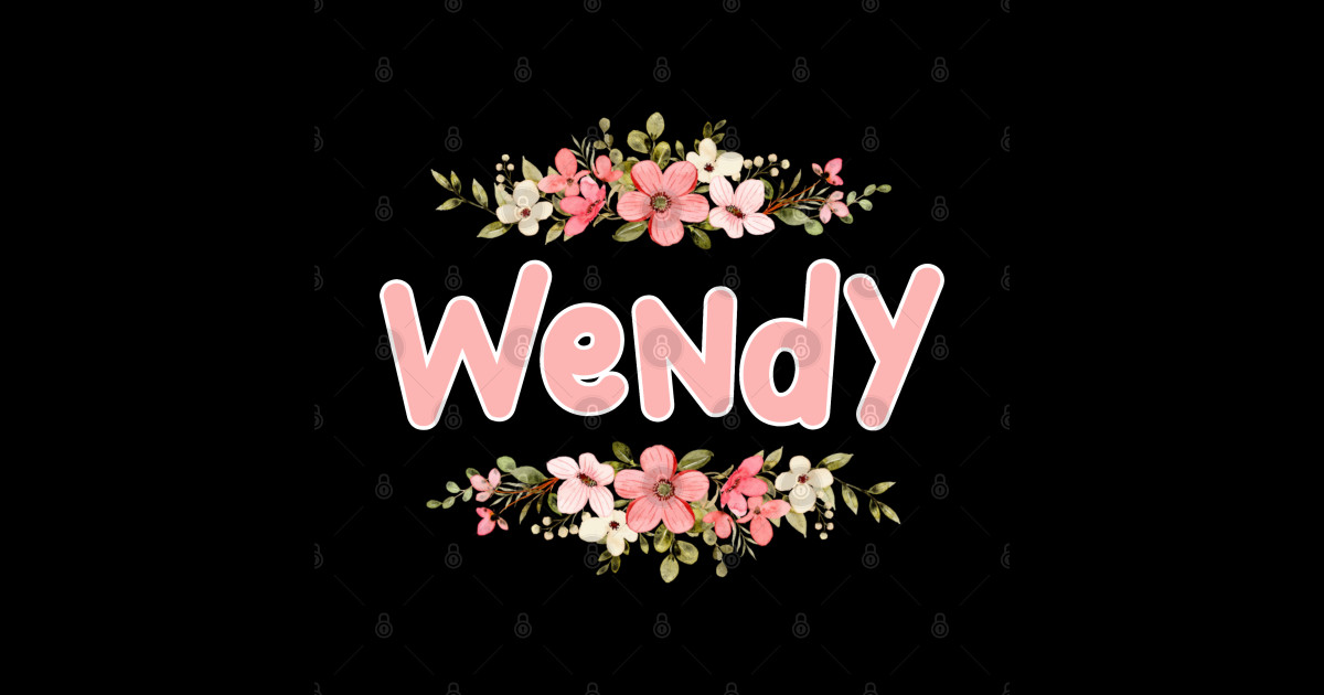 Flower Border Wendy Name Label - Flower Border Wendy Name Label ...