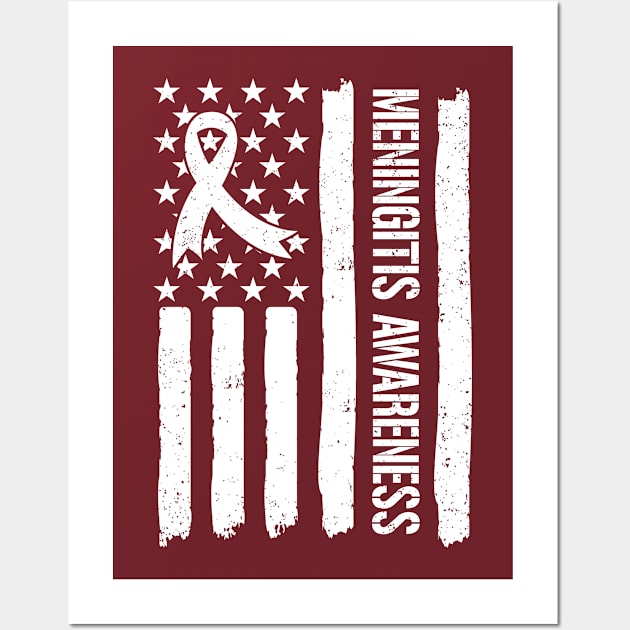 Meningitis Awareness Month American Flag Ribbon - Meningitis Awareness ...