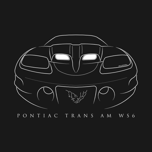Pontiac Trans Am WS6 - front stencil, white - Ws6 - T-Shirt | TeePublic