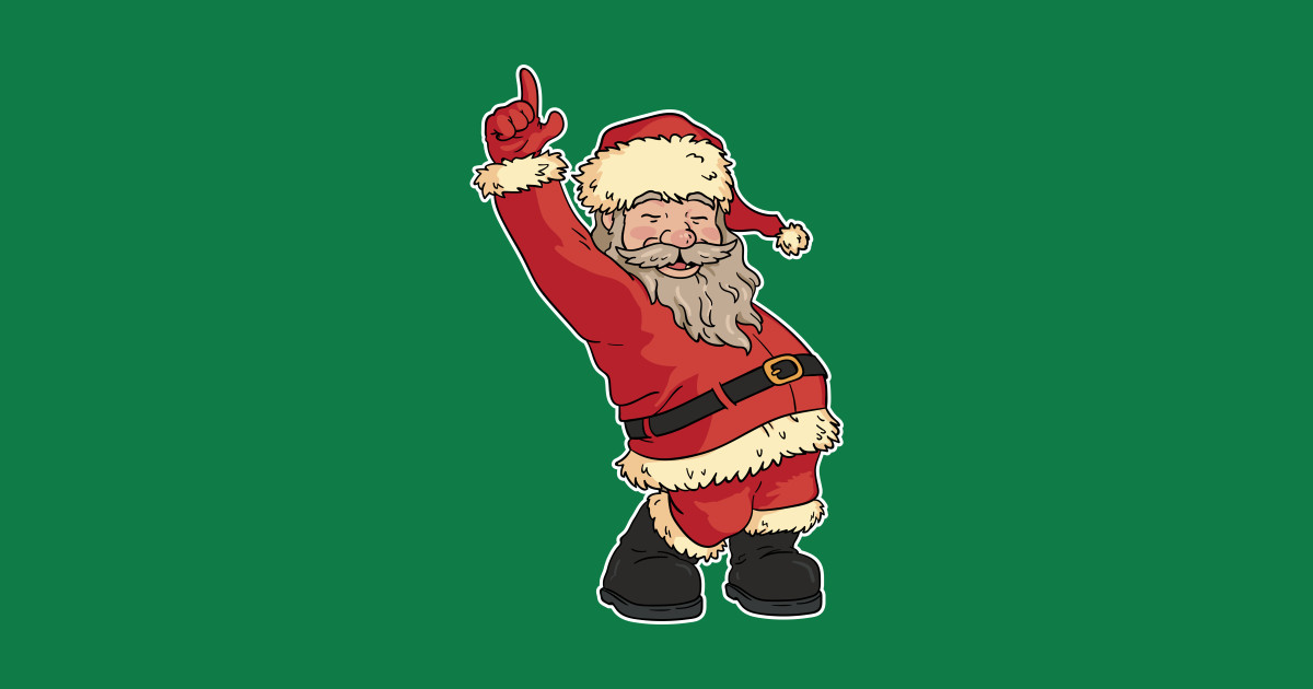 Funny Dancing Santa Claus Cartoon - Dancing Santa - T-Shirt | TeePublic