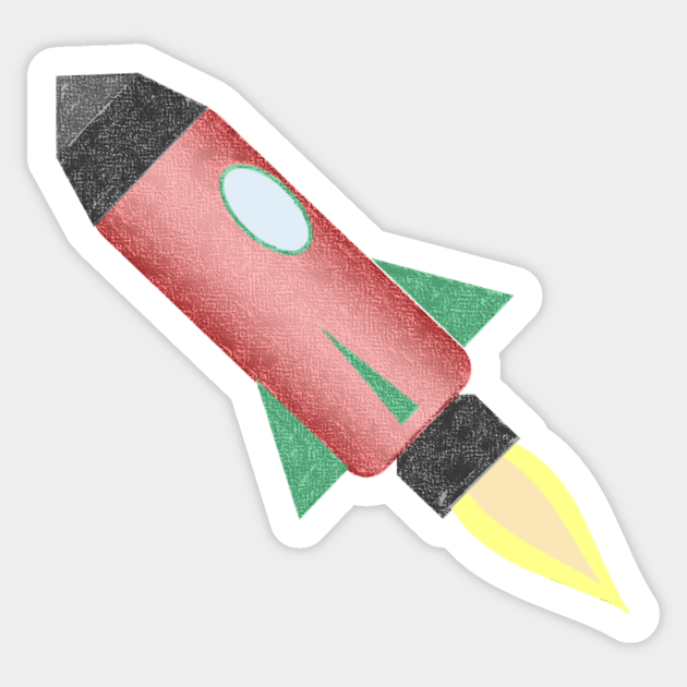 Rocket ship - Rocket - Sticker | TeePublic