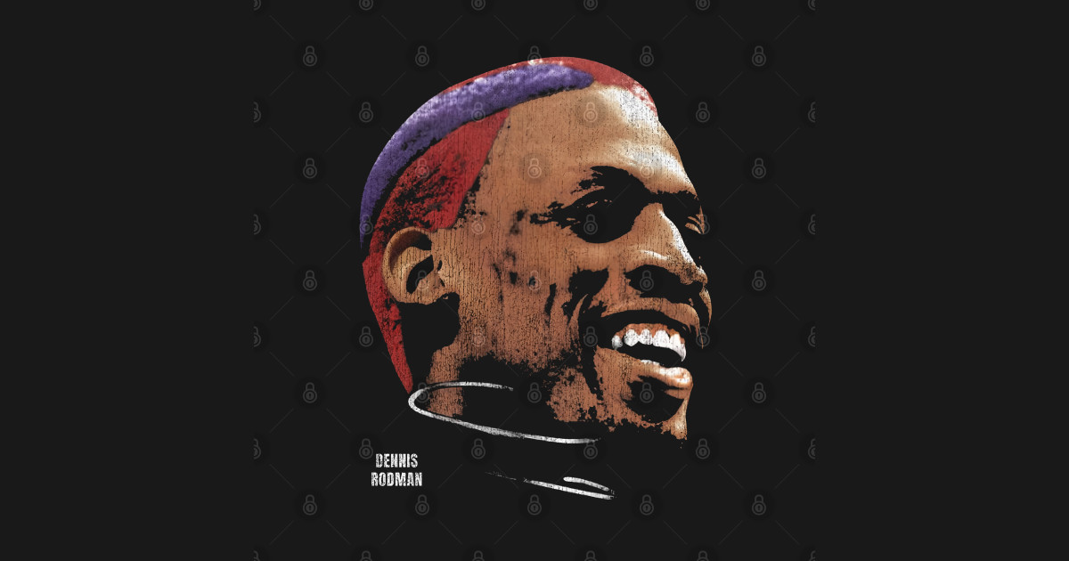 Dennis Rodman Big Face - Dennis Rodman Basketball - T-Shirt | TeePublic