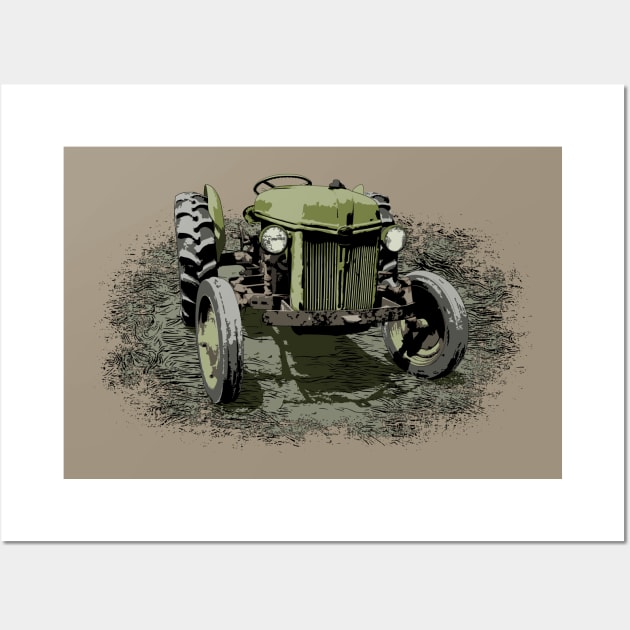 Rustic Farming Green Vintage Farm Tractor - Tractor - Posters and Art ...
