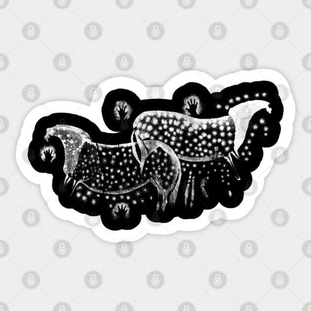 Dappled Horses of Pech Merle Cave Painting - Cave Painting - Sticker ...