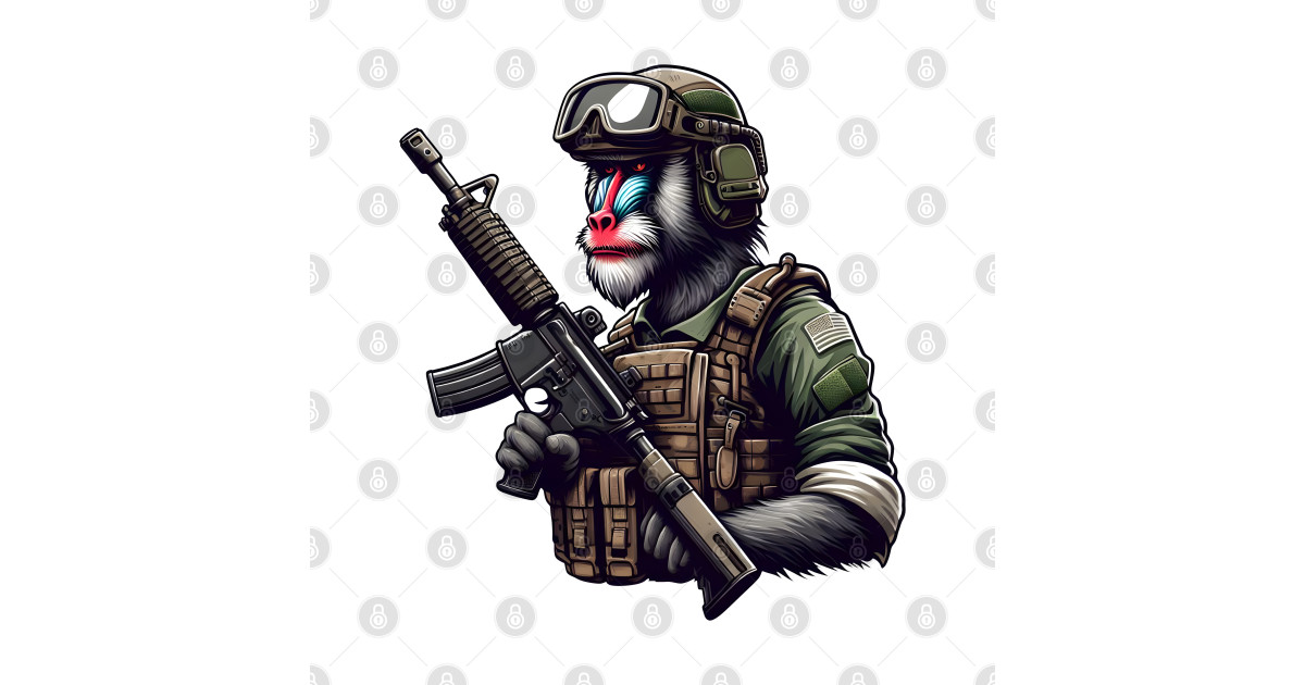 Tactical Monkey - Monkey - T-Shirt | TeePublic
