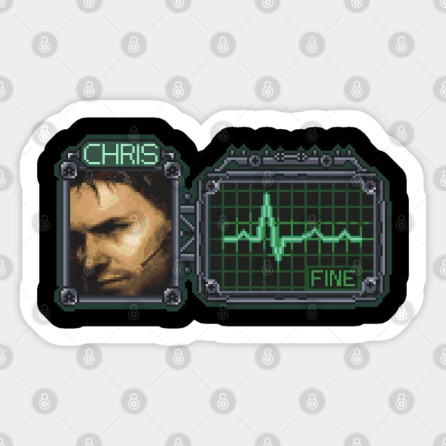 Chris Redfield Pixel Art - Resident Evil - Sticker | TeePublic