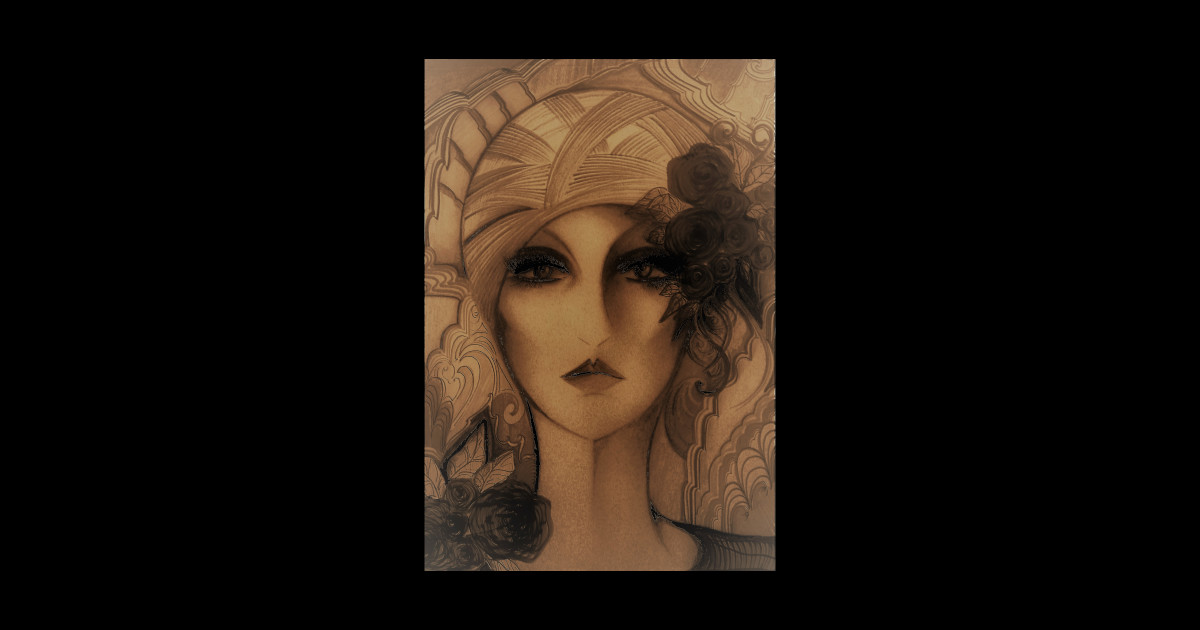 70S ART DECO DOLLY GIRL - Floral - Posters and Art Prints | TeePublic