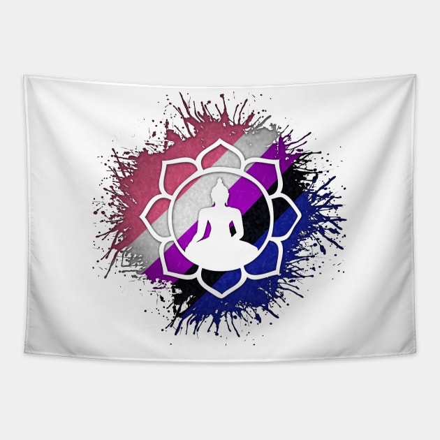 Paint Splatter Gender Fluid Pride Flag Lotus Symbol - Gender Fluid ...