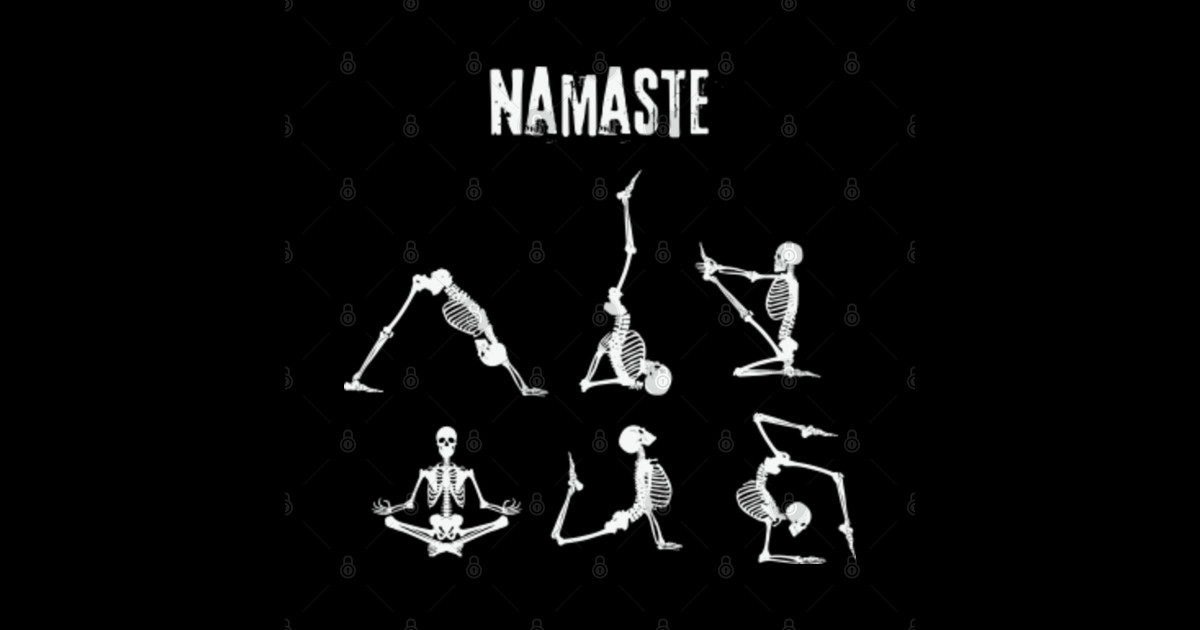 Yoga namasté Skeletons - Skeleton - Sticker | TeePublic