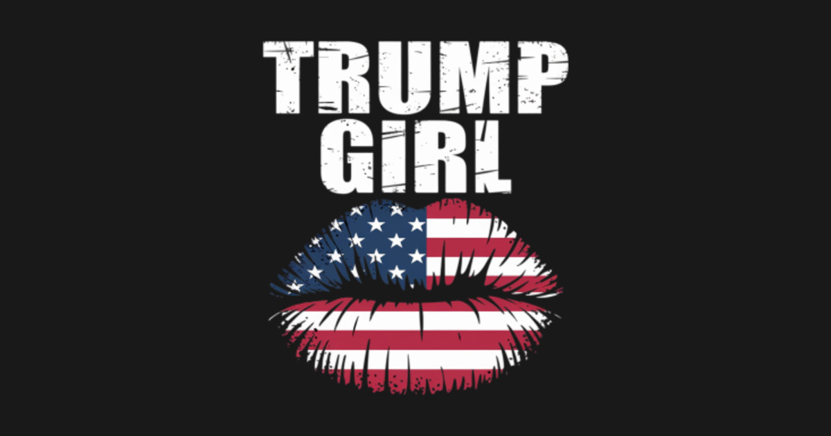 Womens Trump Girl Lips USA Flag Pro Vote For Donald 2025 - Womens Trump ...