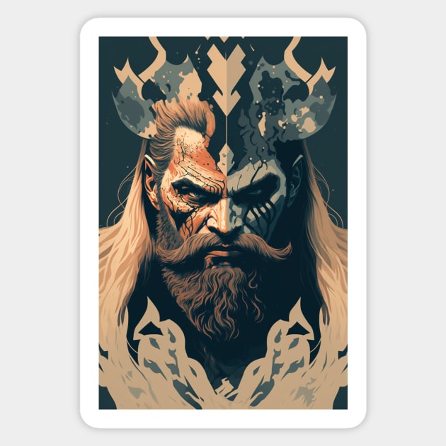Raging Warrior: A Berserker Vector Design - Berserker - Sticker | TeePublic