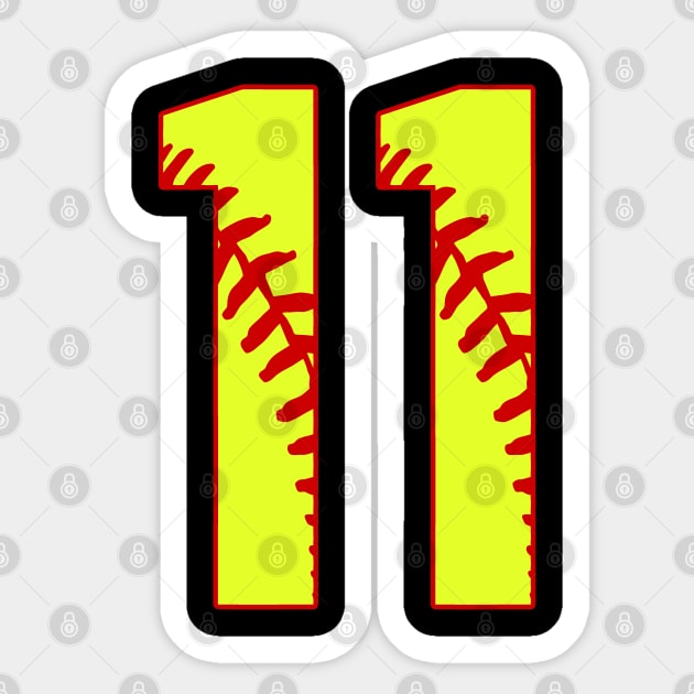 Fastpitch Softball Number 11 #11 Softball Shirt Jersey Uniform Favorite ...
