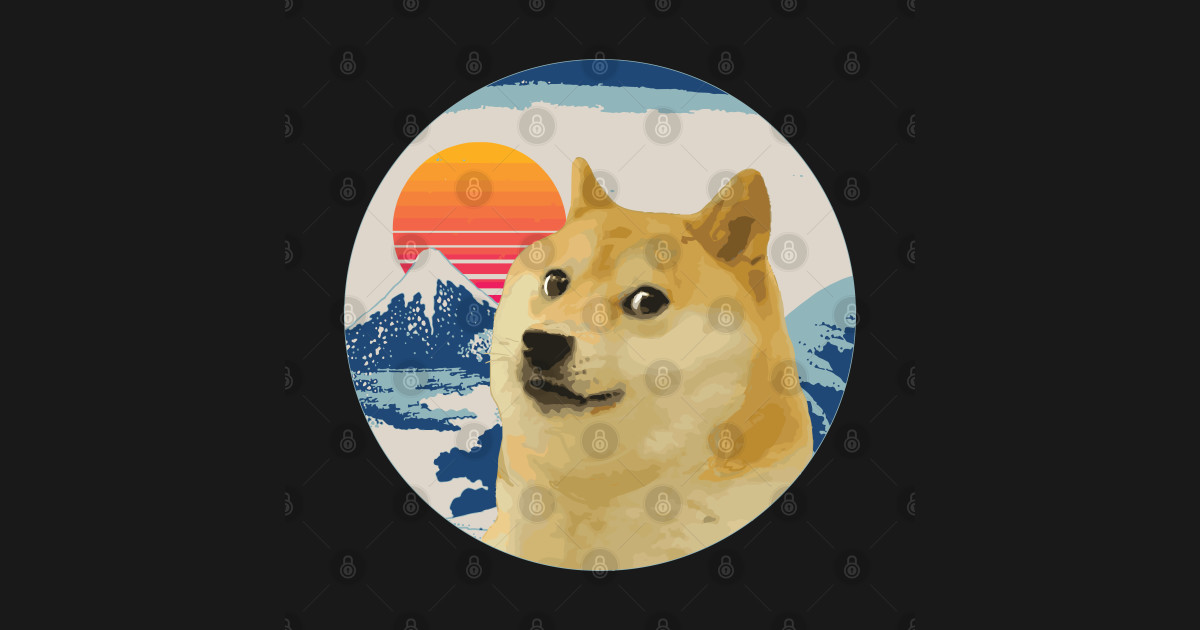 Doge Meme Much Wow japan mount fuji hokusai SHIBA INU - Doge Dog - T ...
