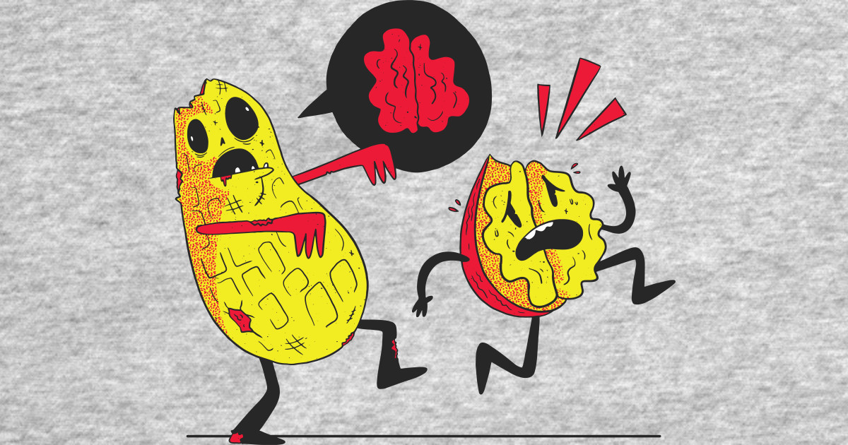 Zombie Peanut - Peanuts - Baseball T-Shirt | TeePublic
