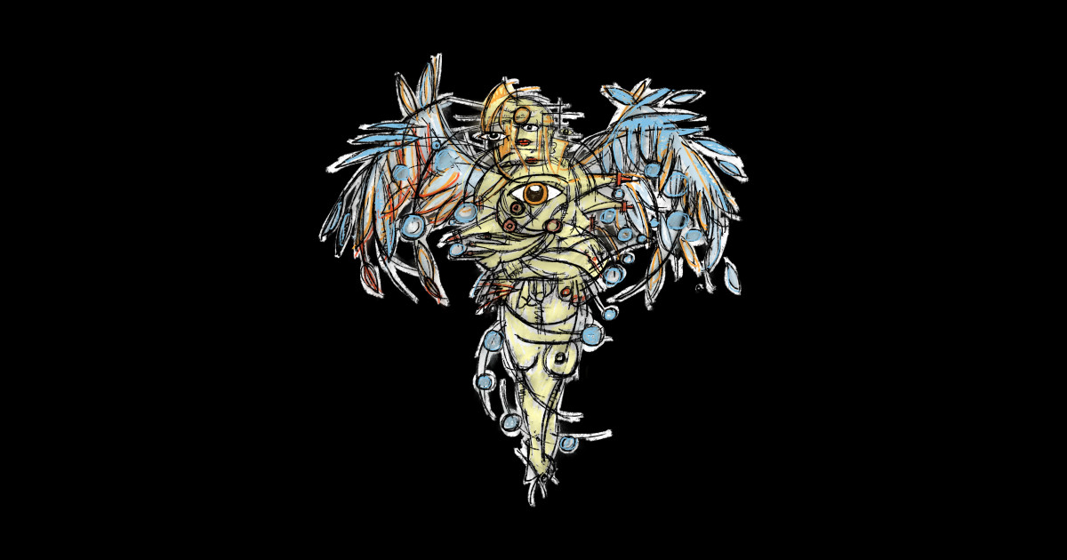 Angelic Flesh Sack - Angel - Sticker | TeePublic