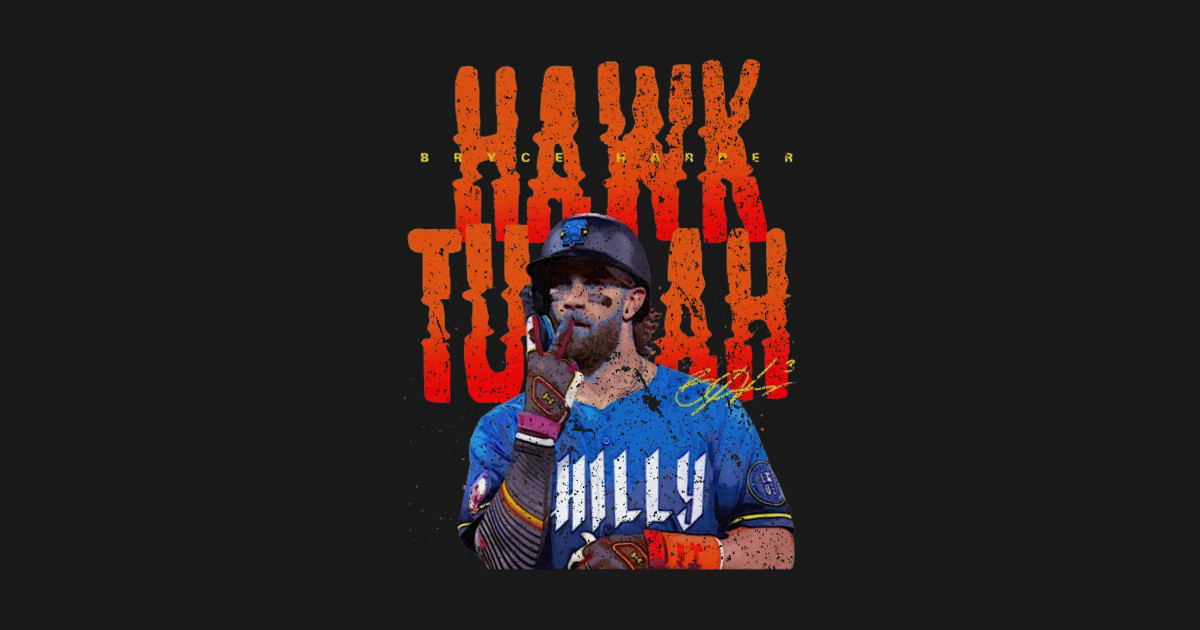 Bryce Harper Hawk Tuah Celebration - Baseball - T-Shirt | TeePublic