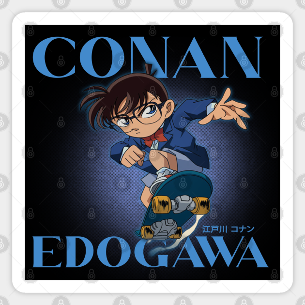 Detective Conan - Conan Edogawa Skateboarding - 90s Vintage Anime and ...