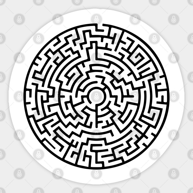 Circular Labyrinth - Labyrinth Maze - Sticker | TeePublic