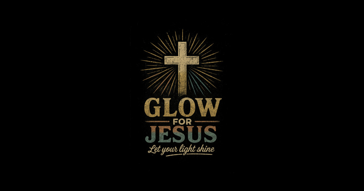 Glow for Jesus Retro Cross Design - Glow For Jesus - Sticker | TeePublic