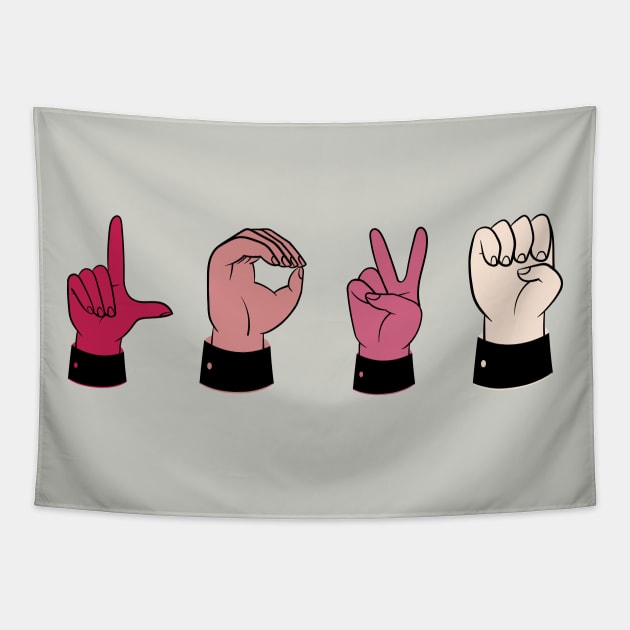 Love in Sign Language - Love In Sign Language - Tapestry | TeePublic