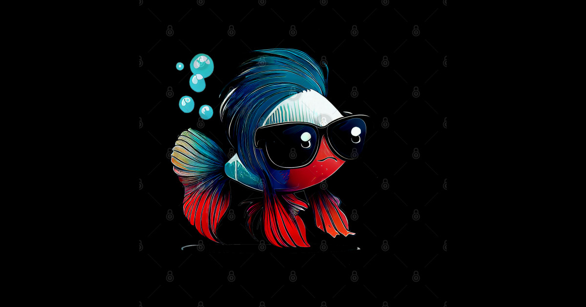 COOL BETTA FISH WITH SUNGLASSES - Betta Fish - Magnet | TeePublic