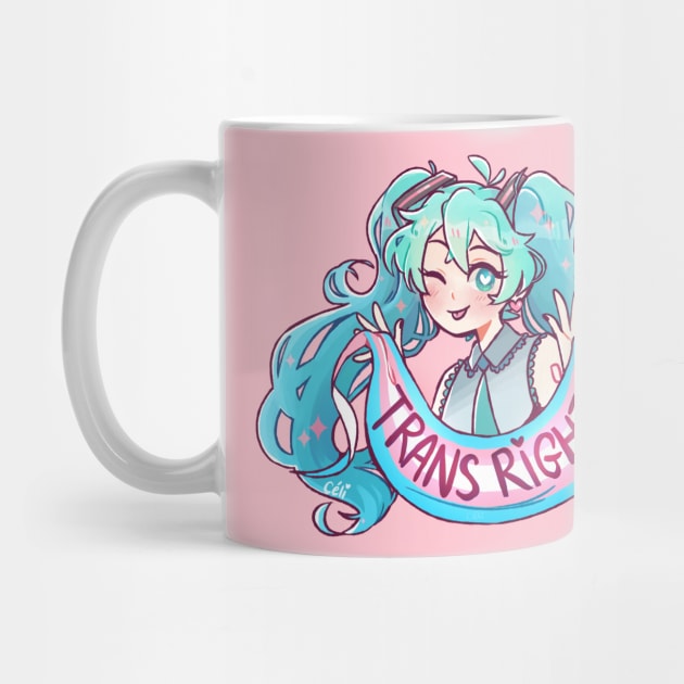 miku says trans rights! - Trans Rights - Mug | TeePublic