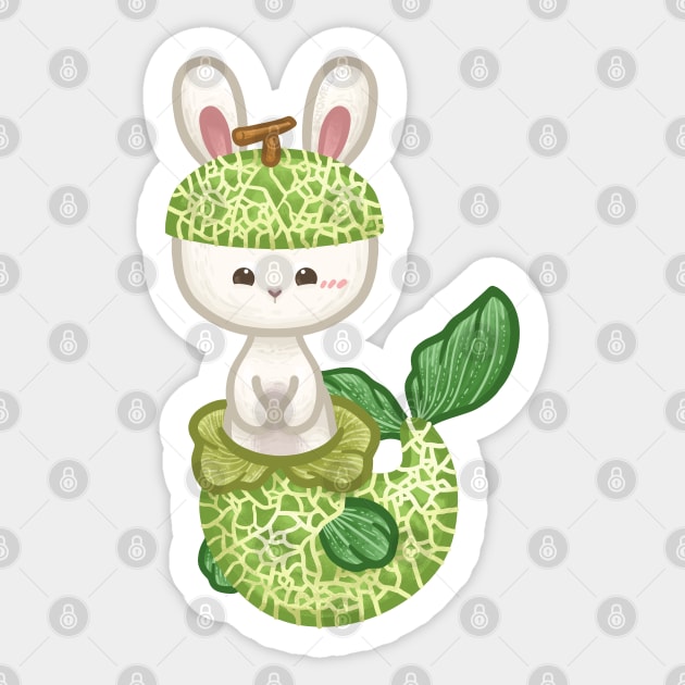 Bunny Melon Mermaid - Rabbit Bunny - Sticker | TeePublic