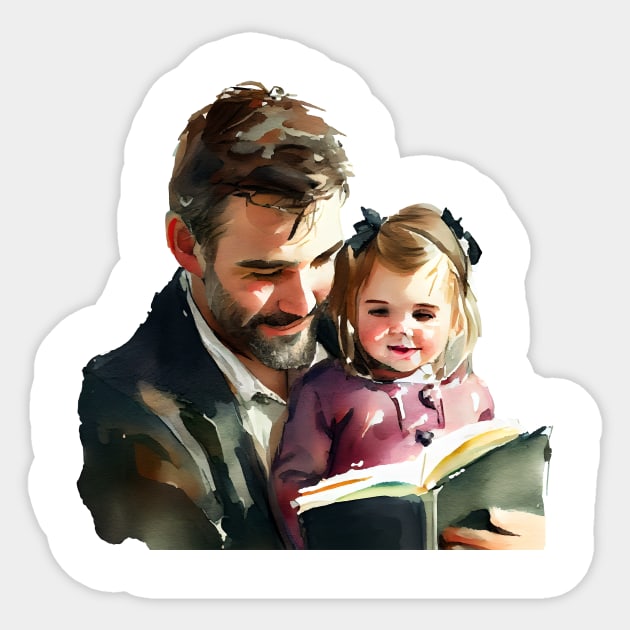 Father with daughter - Father And Daughter - Sticker | TeePublic
