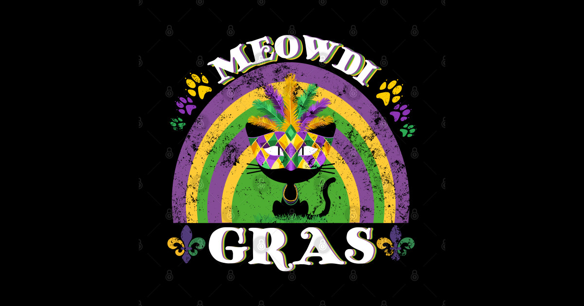 Rainbow Cat Mardi Gras Meowdi Gras - Rainbow Cat Mardi Gras Meowdi Gras ...