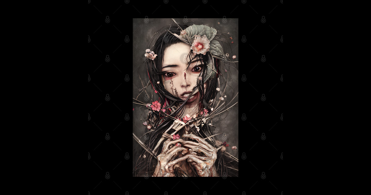 Kuchisake Onna, japanese yokai legend evel character - Yokai - Sticker ... Kuchisake Onna, japanese yokai legend evel character - Yokai - Sticker ...