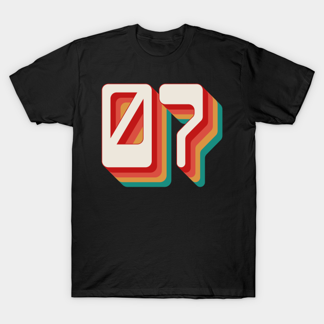 Number 7 - Number Seven - T-Shirt | TeePublic