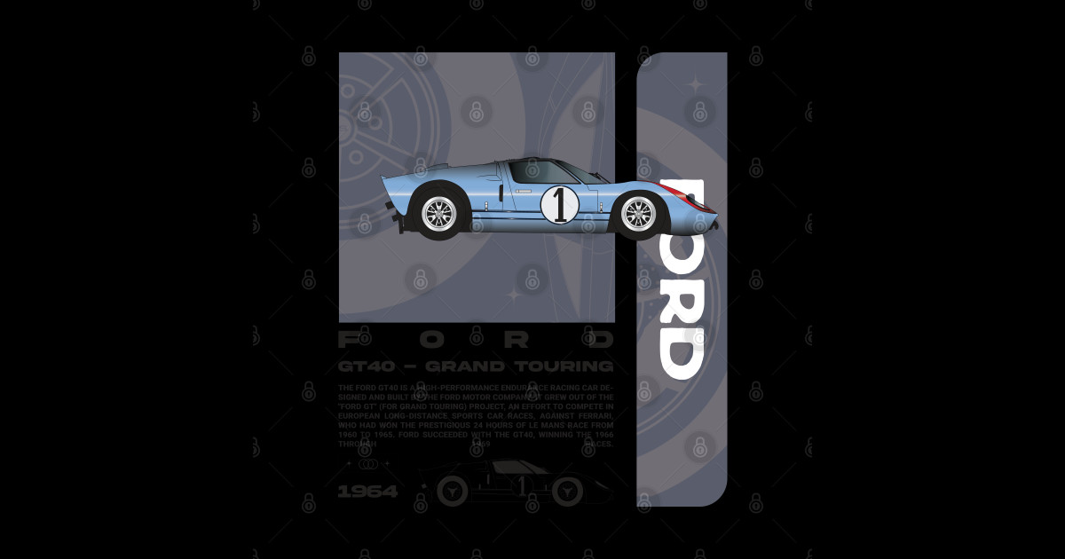 1964 Ford GT40 - Car - Sticker | TeePublic
