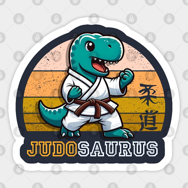 Judosaurus Practising Judo - Judo - Sticker | TeePublic