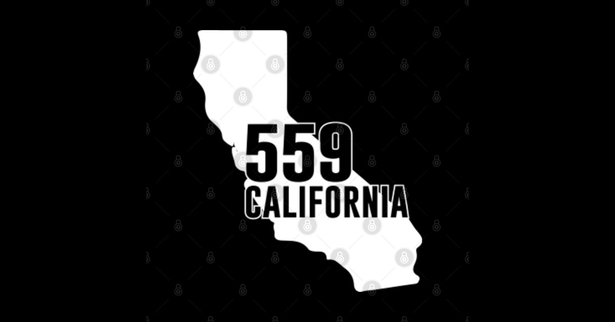 559 Area Code Of Fresno California Map 2 - 559 - Sticker | TeePublic