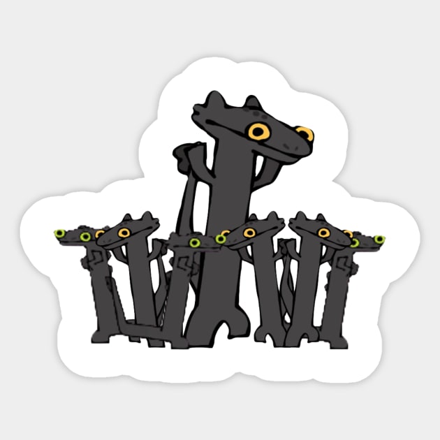toothless cartoon animation dancing meme group - Meme - Sticker | TeePublic