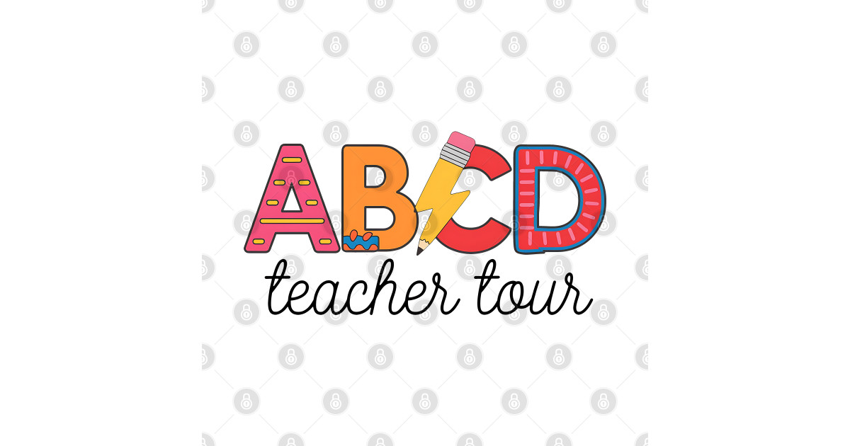 ABCD Teacher Tour – Fun & Retro Educator Design - Teacher - T-Shirt ...
