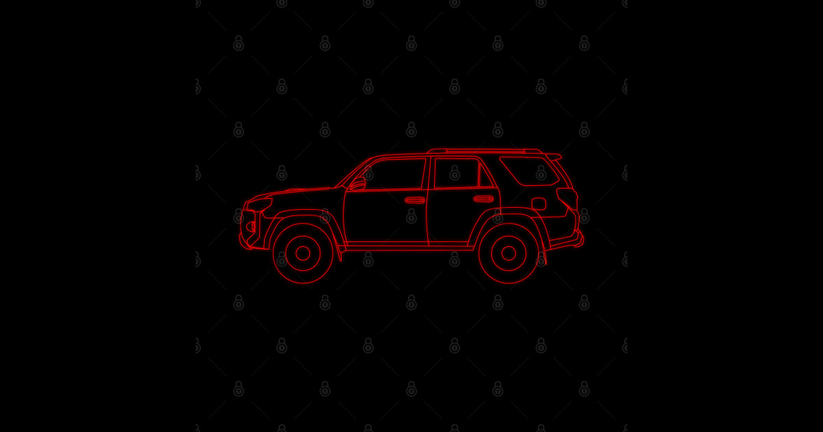 4runner Fifth Generation red neon outline [Fan Art] - Toyota - Sticker ...