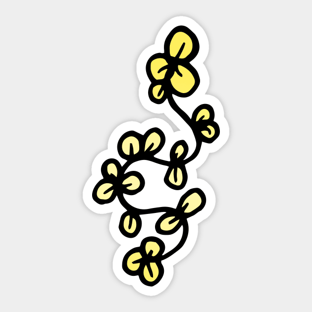 Abstract Yellow Flower Line Art - Minimal Flower - Sticker | TeePublic