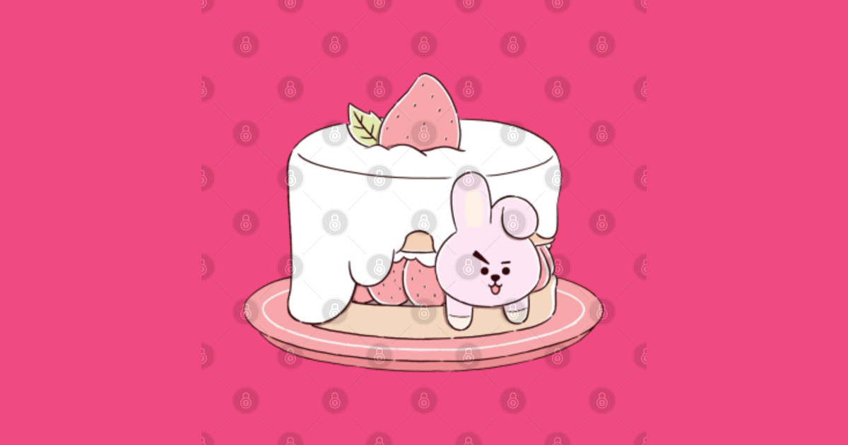 BT21 Cooky Strawberry Cake - Bt21 Bts - T-Shirt | TeePublic