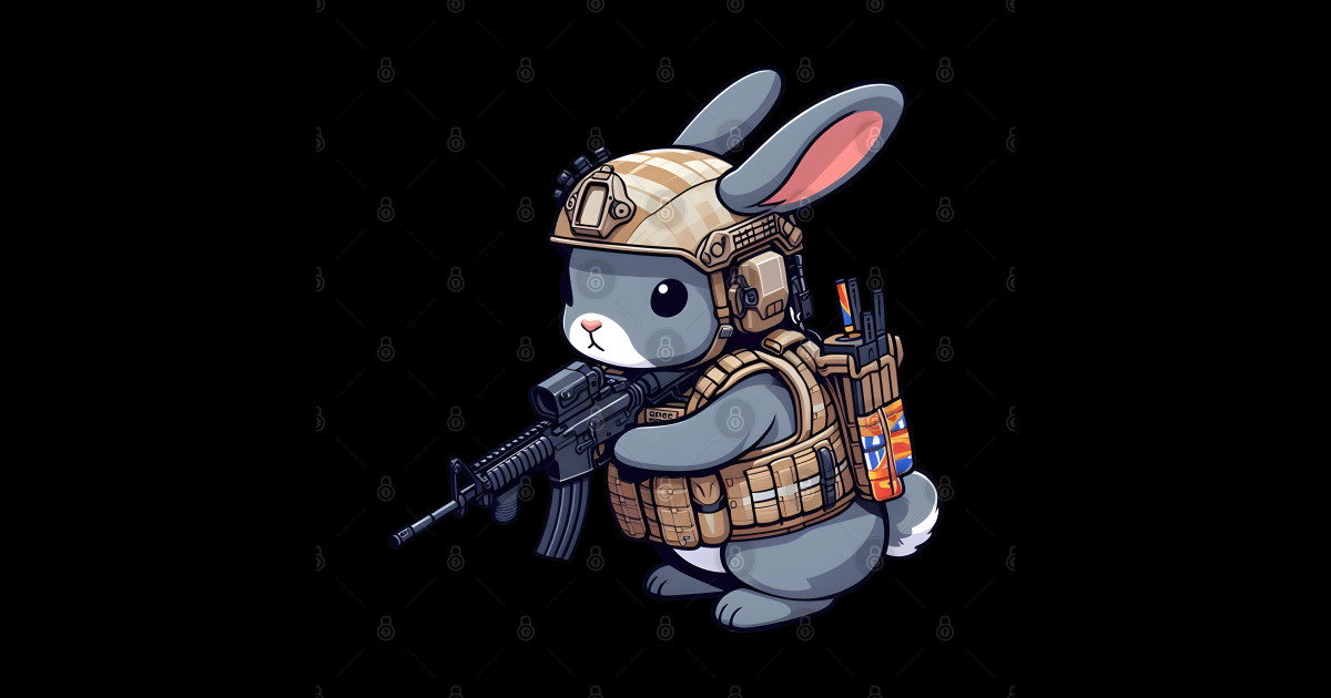 Tactical Rabbit - Rabbit - Sticker | TeePublic