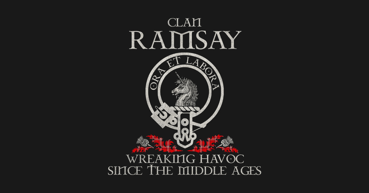 Clan Ramsay Angus & Mearns crest Scottish surname tartan Thistle ...