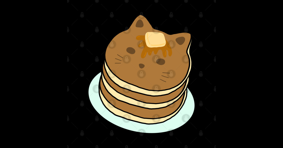 Cat Pancake Kawaii Cute Anime Neko Food Manga Art Logo - Cat Pancake ...