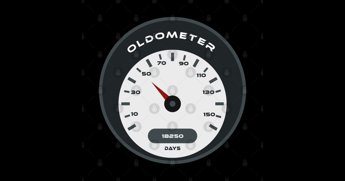 50th birthday oldometer - 50th Birthday Oldometer - Sticker | TeePublic