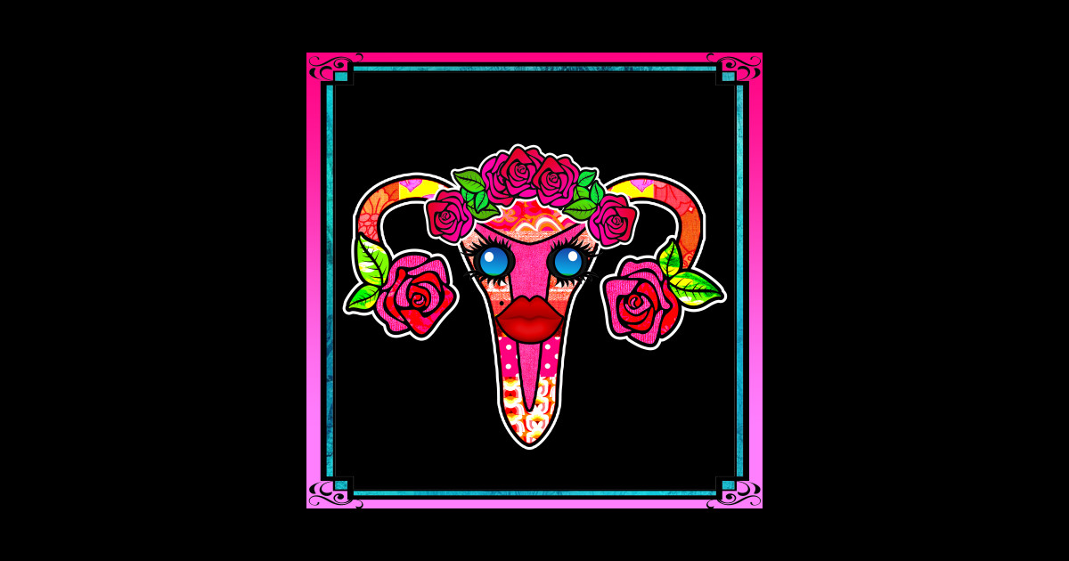 Cuterus Kawaii Uterus Border - Feminist Pro Choice - Sticker | TeePublic