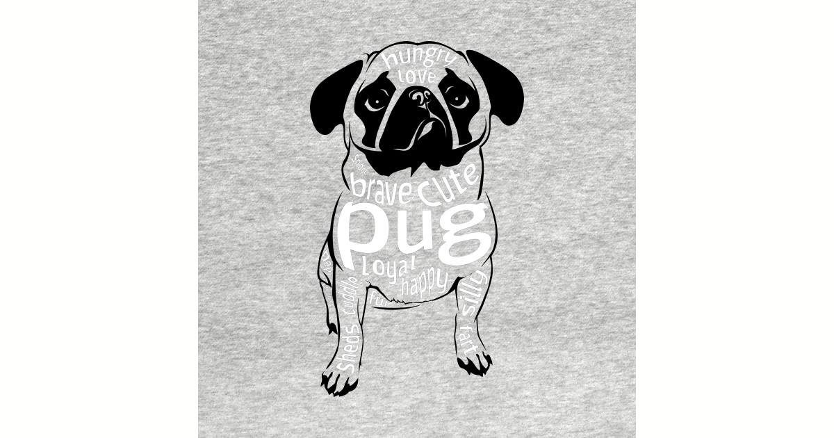 Pug Word Cloud Design for Pug Lovers - Pug - Phone Case | TeePublic